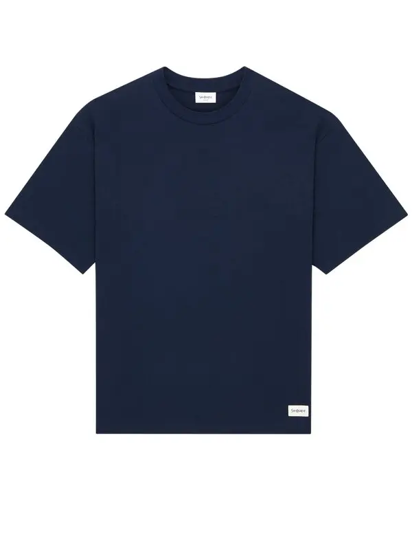 Saint Laurent Loose-fit Crewneck Sweatshirt With Hip Patch - Blu