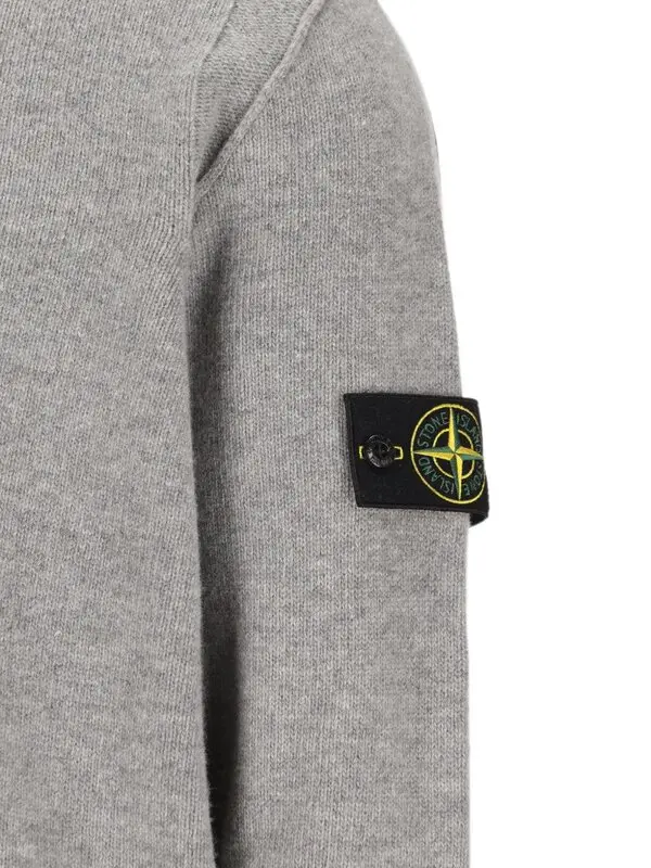 Stone Island Wool Turtle-neck Sweater With Button Detail