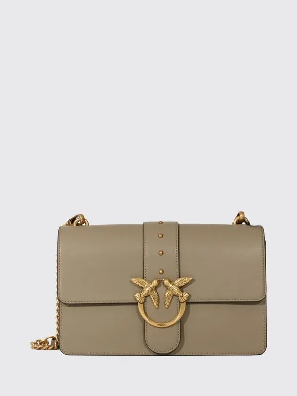 Pinko Leather Shoulder Bag - Grey