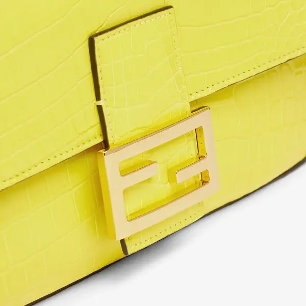 Fendi Baguette Medium Crocodile Leather Bag