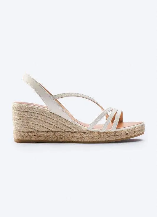 VISCATA Ona Leather Espadrille Wedge Sandals