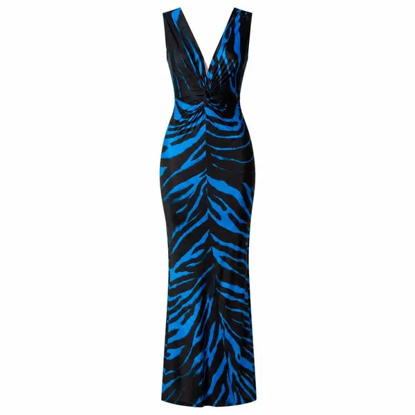 CHIARELLA Rugido Sequin Zebra Print Dress
