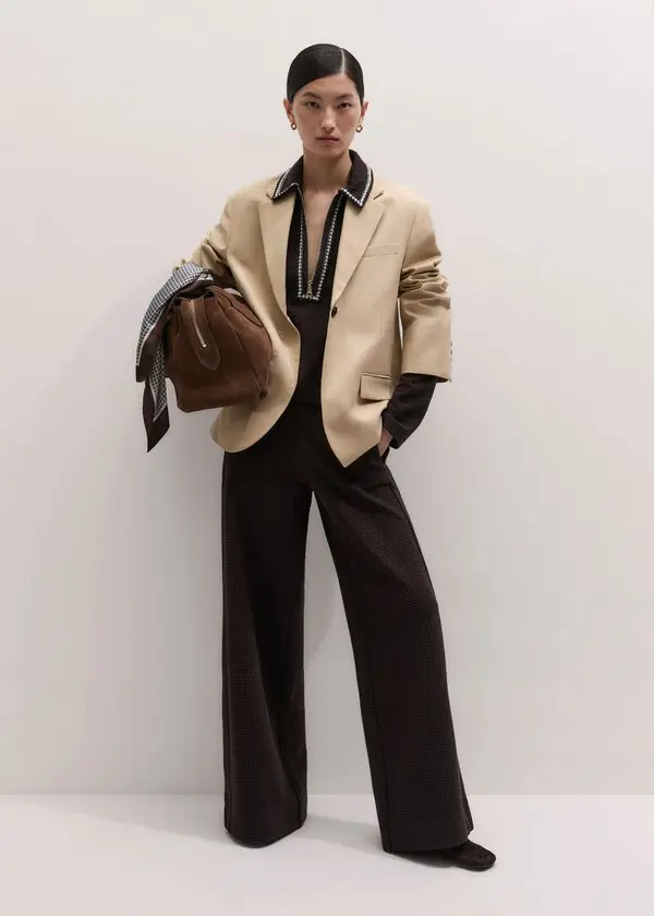 ME+EM Textured Wide-leg Track Pants