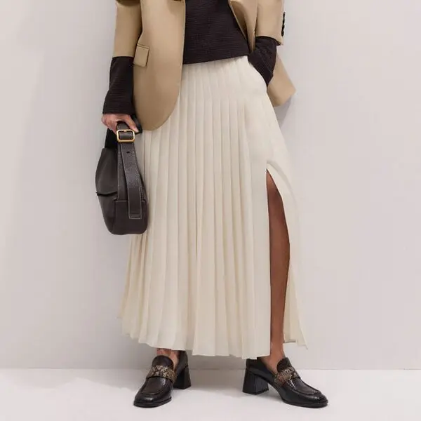 ME+EM Textured Zip Front Long Sleeve Top