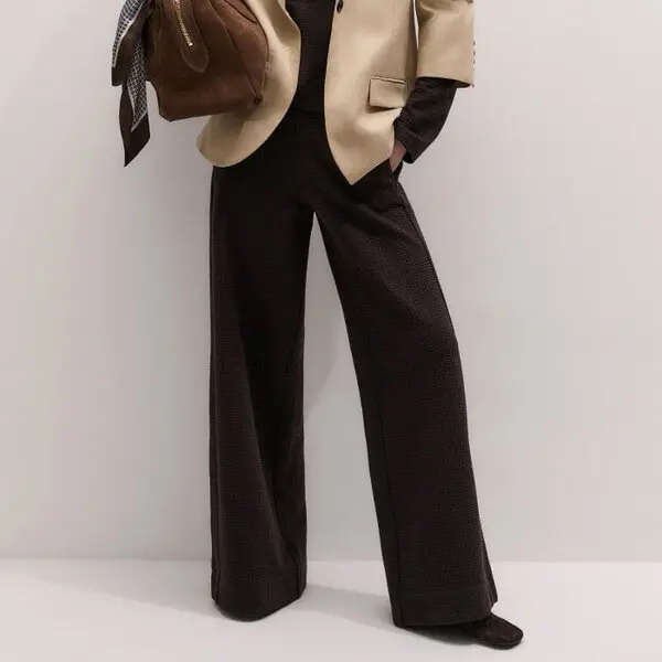 ME+EM Textured Zip Front Long Sleeve Top
