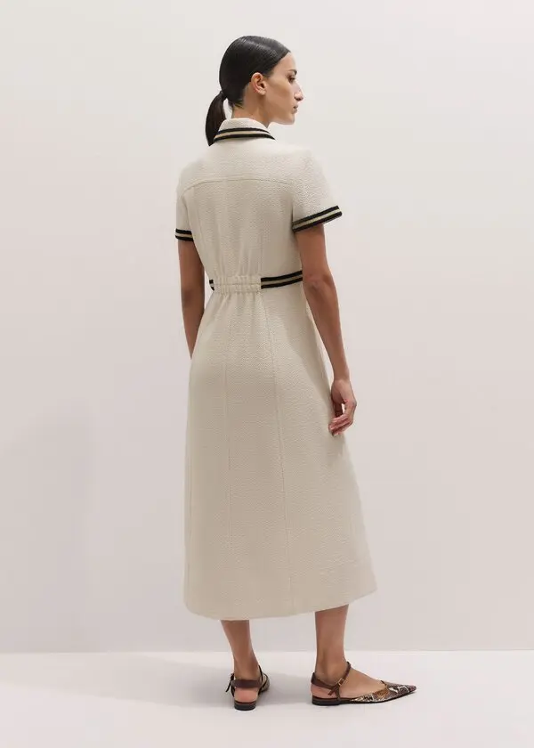 ME+EM Textured Fit And Flare Midi Dress