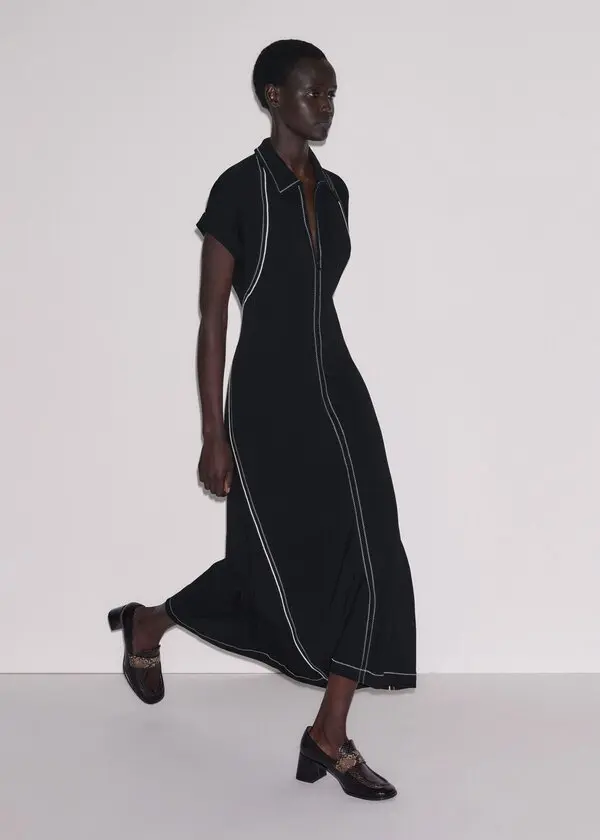 ME+EM Stitch Detail Fit And Flare Midi Dress