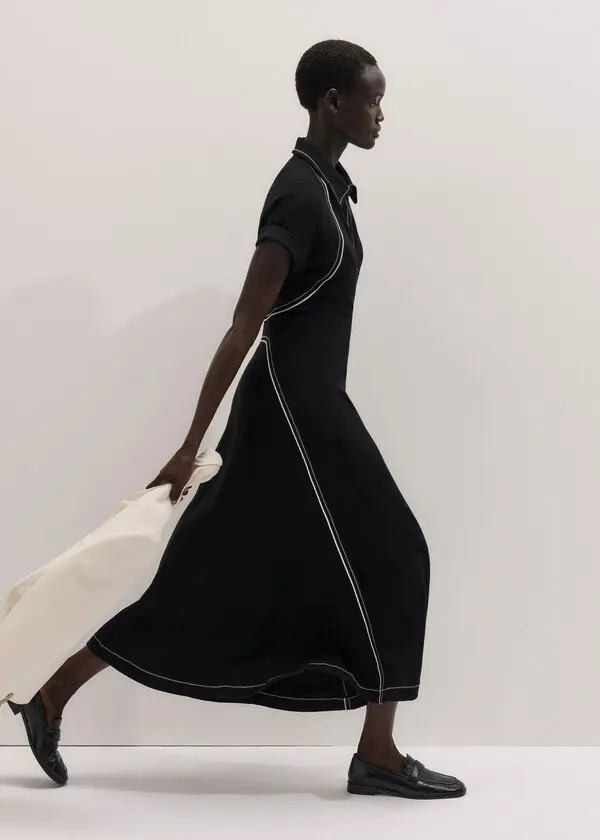 ME+EM Stitch Detail Fit And Flare Midi Dress