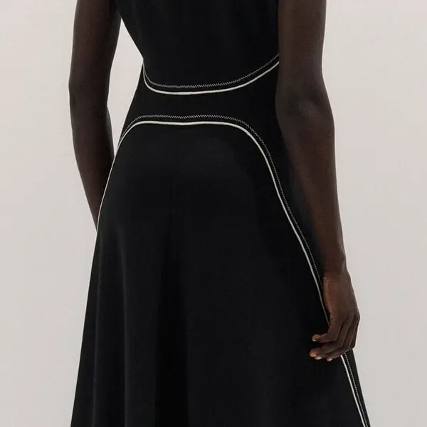 ME+EM Stitch Detail Fit And Flare Midi Dress