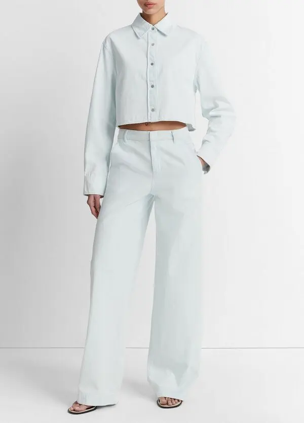 Vince Washed Cotton Wide-leg Trouser