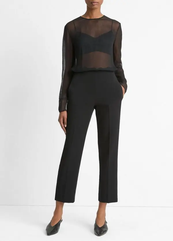 Vince Velvet-trim Pull-on Pant