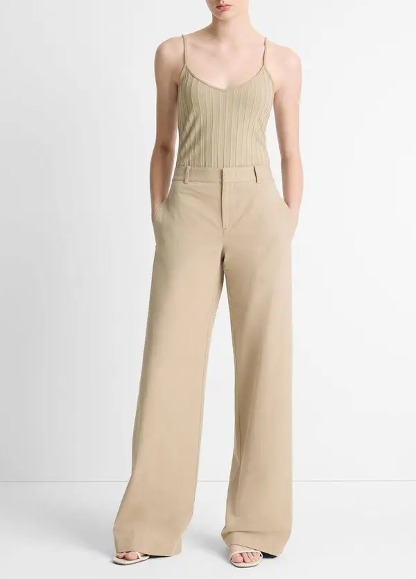 Vince Cotton Low-rise Wide-leg Trousers