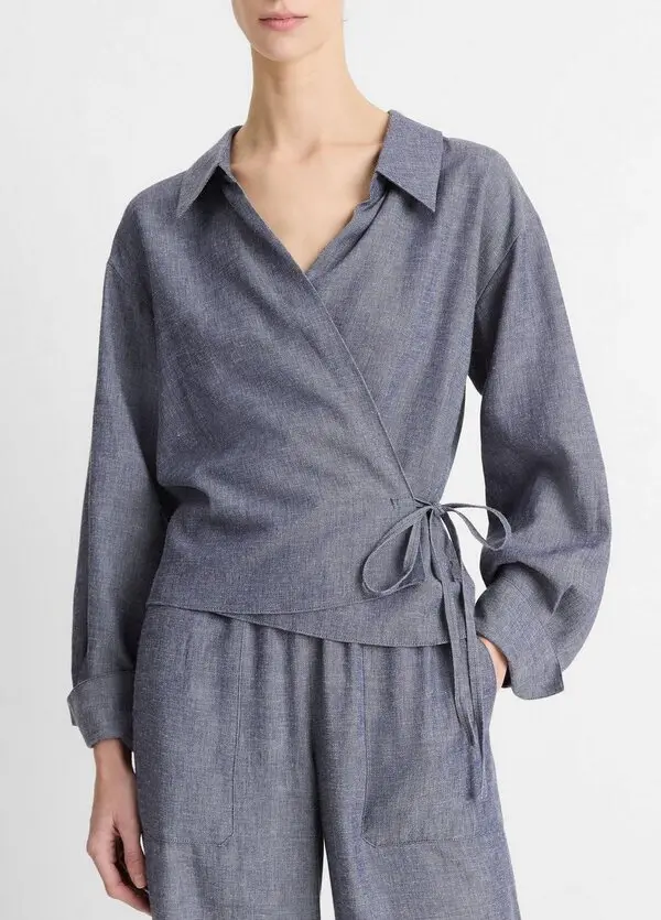 Vince Collared Wrap Top