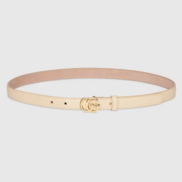 Gucci Gg Marmont Thin Belt - Beige