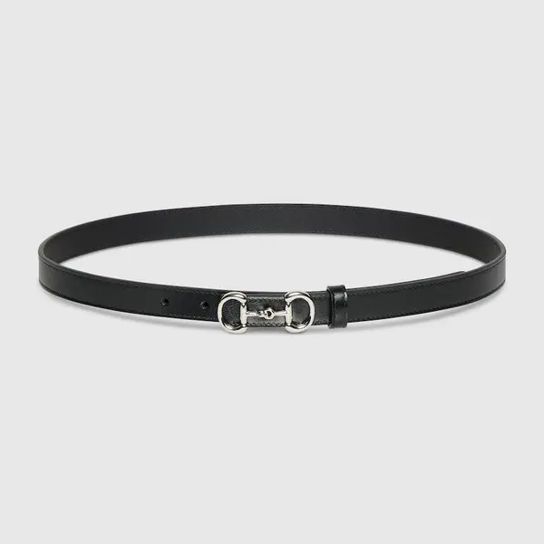 Gucci Leather Belt With Horsebit Buckle