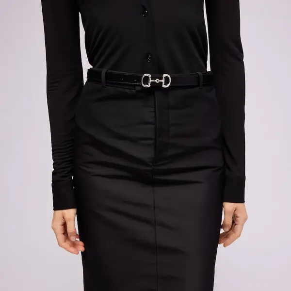 Gucci Leather Belt With Horsebit Buckle
