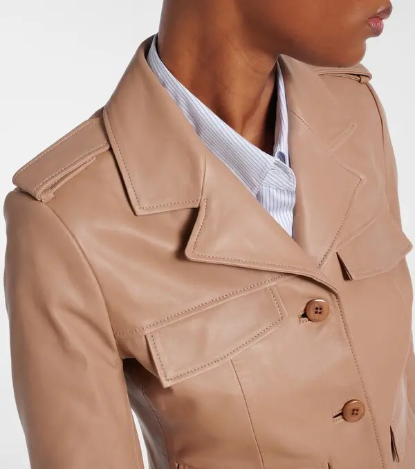 Dorothee Schumacher Sleek Statement Cropped Leather Jacket