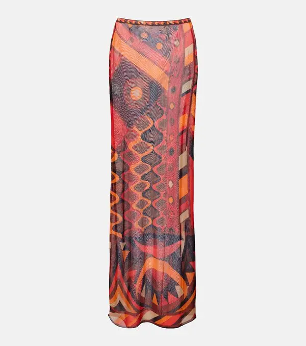 Emilio Pucci Vivara Tulle Maxi Skirt - Multicoloured
