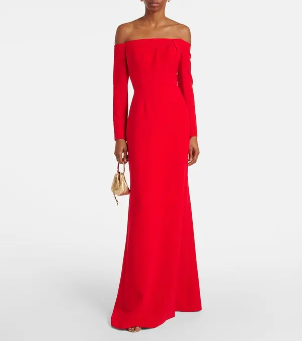 Carolina Herrera Draped Off-the-shoulder Gown