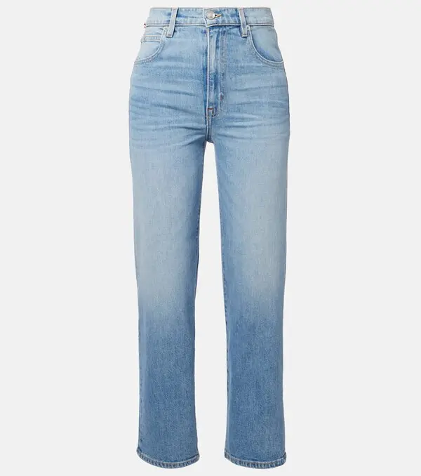 SLVRLAKE London Cropped High-rise Straight Jeans - Blue