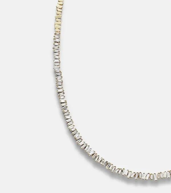 SUZANNE KALAN 18kt Yellow Tennis Necklace With Diamonds