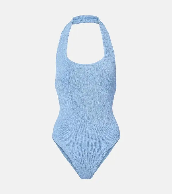 Hunza G Sandy Halterneck Swimsuit - Blue