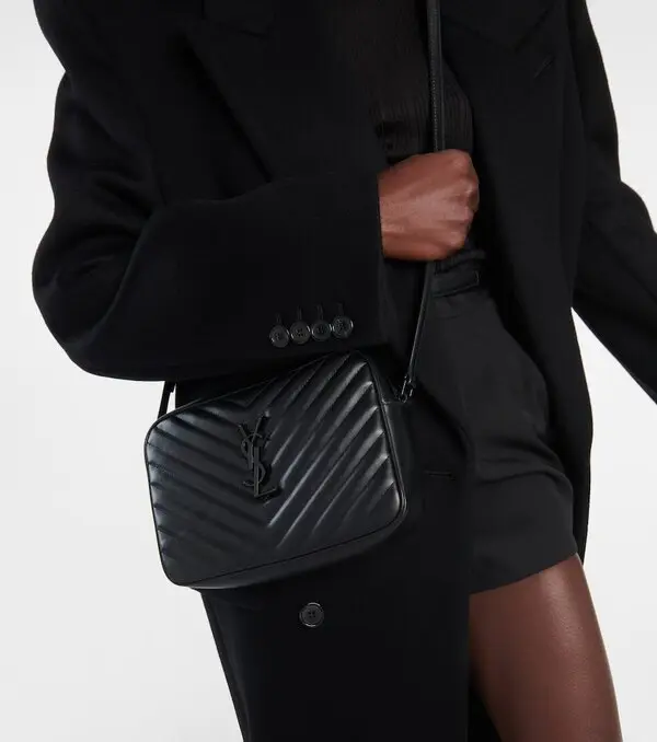 Saint Laurent Lou Camera Leather Crossbody Bag - Black