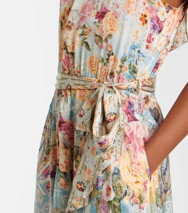 Camilla Embellished Floral Silk Maxi Dress