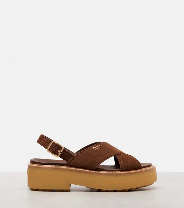 Prada Suede Platform Sandals