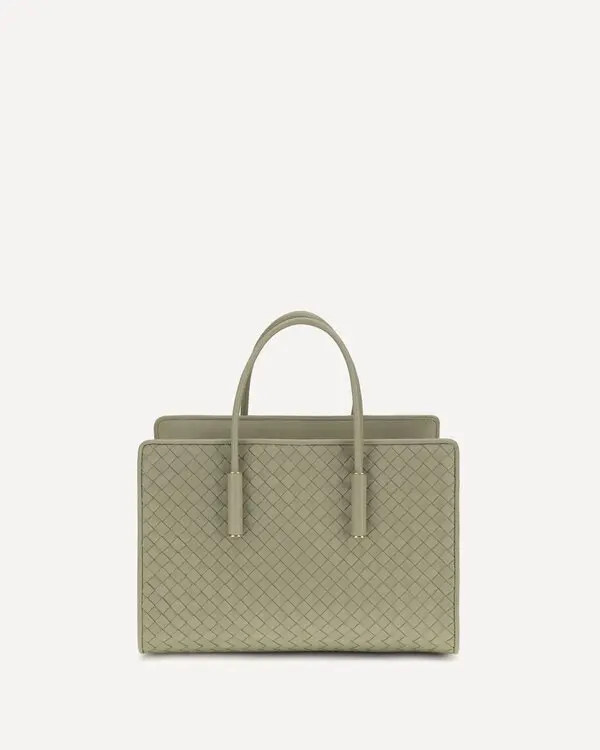 Bottega Veneta Barbara Woven Leather Tote Bag - Green