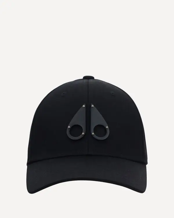 Moose Knuckles Logo Icon Cotton Baseball Cap - Black
