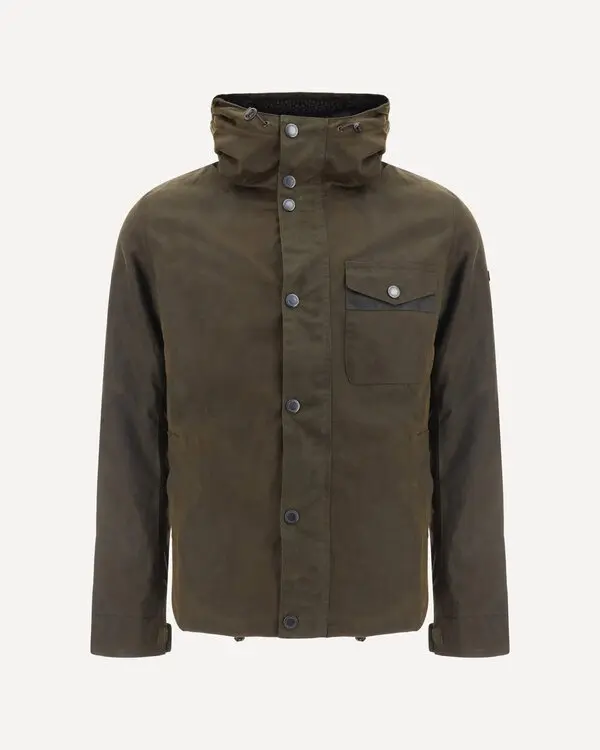 Barbour Hooded Jacket With Chest Pocket And Snap Button Closure