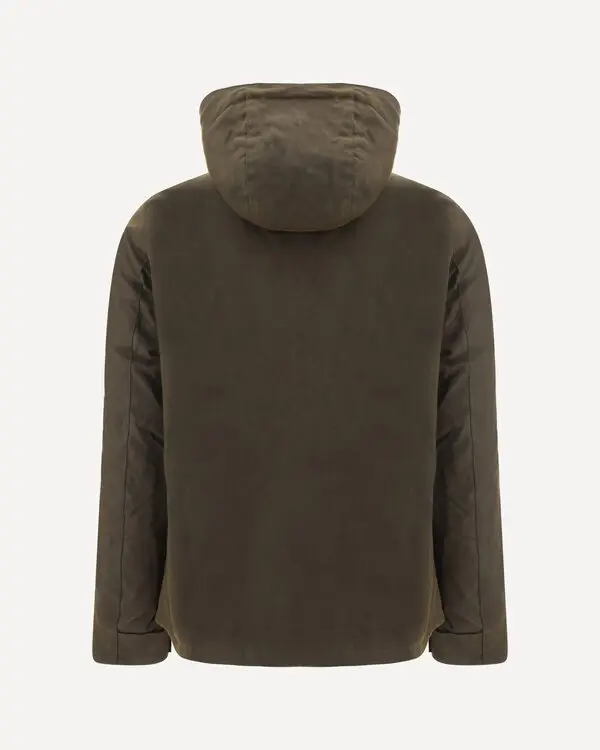 Barbour Hooded Jacket With Chest Pocket And Snap Button Closure