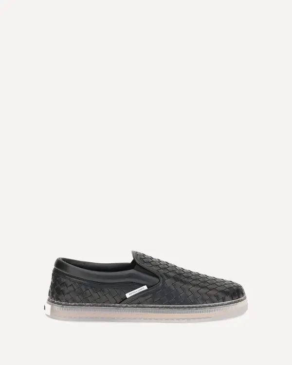 Bottega Veneta Serena Intrecciato Slip-on Sneakers - Black