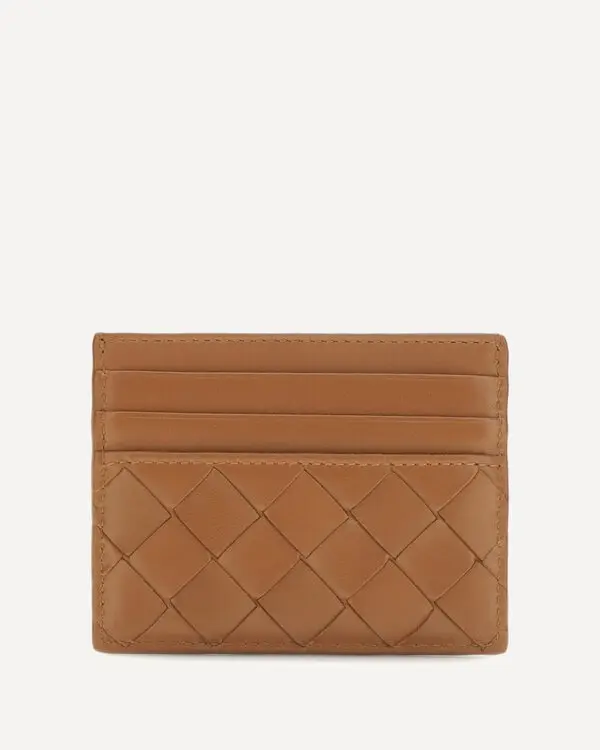 Bottega Veneta Leather Card Holder - Brown