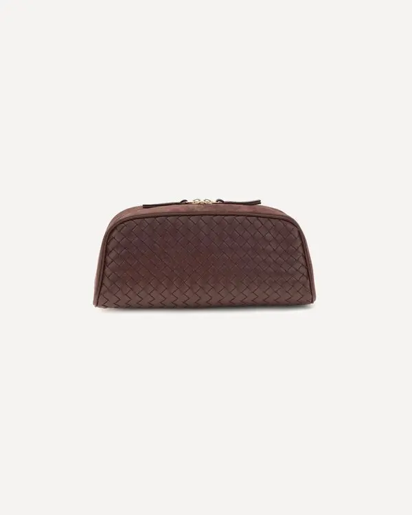 Bottega Veneta Large Nodo Pouch In Nappa And Suede - Brown