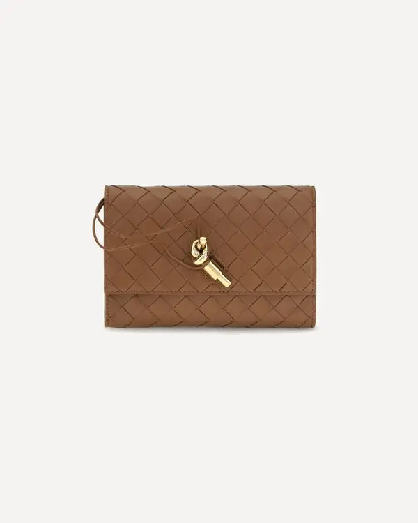 Bottega Veneta Andiamo Clutch Bag With Knot Closure - Brown