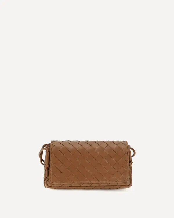 Bottega Veneta Intrecciato Shoulder Bag - Brown