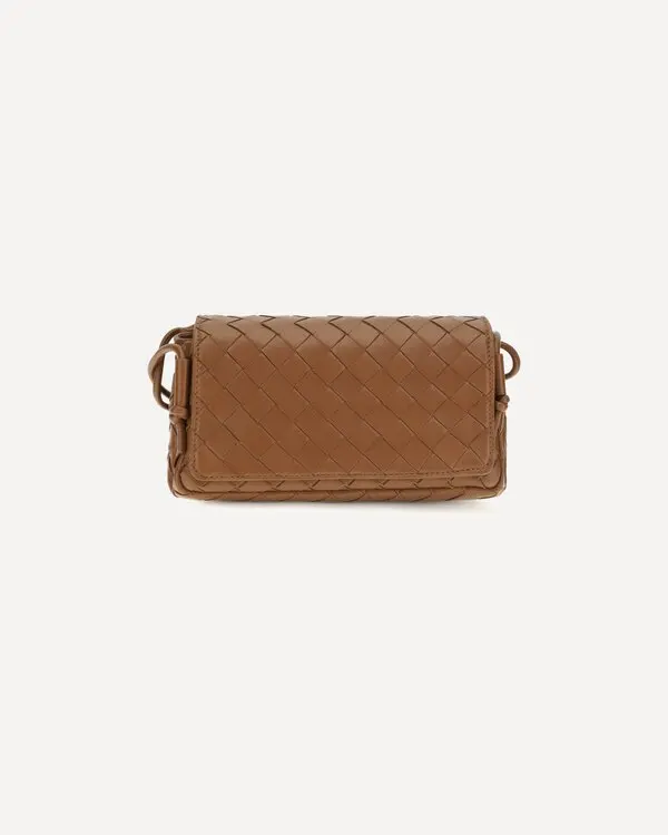 Bottega Veneta Intrecciato Shoulder Bag - Brown