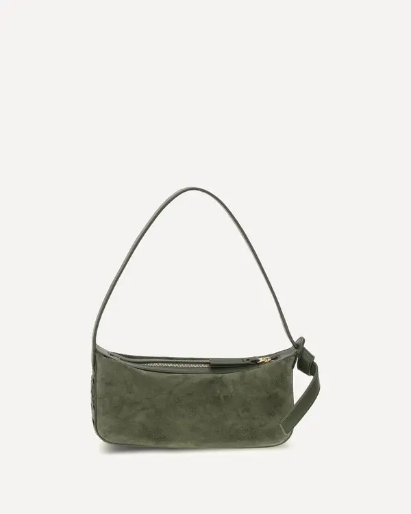 Bottega Veneta Nodo Shoulder Bag In Suede And Nappa Leather - Green