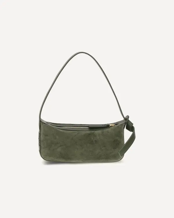 Bottega Veneta Nodo Shoulder Bag In Suede And Nappa Leather - Green