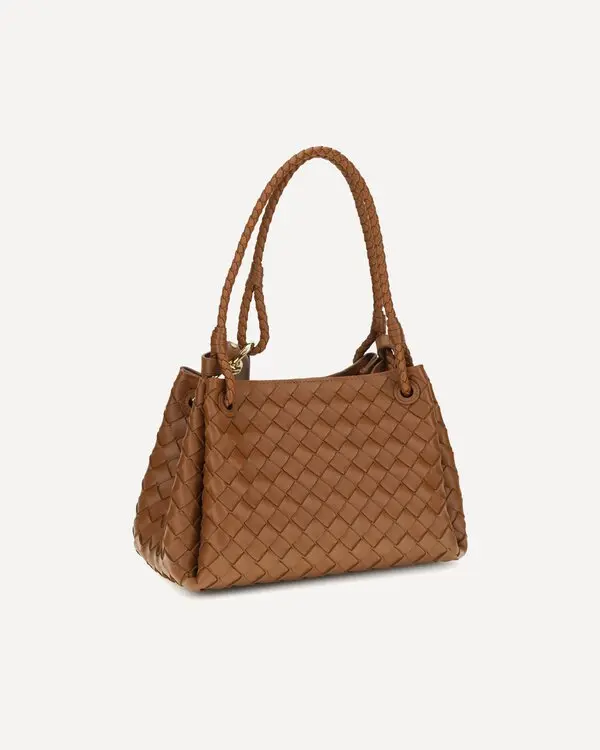Bottega Veneta Intrecciato Shoulder Bag - Brown