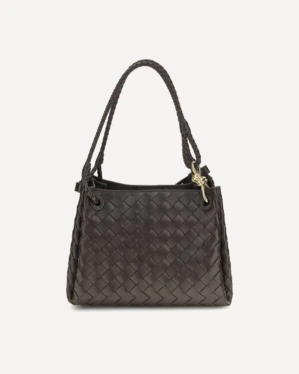 Bottega Veneta Intrecciato Shoulder Bag - Brown