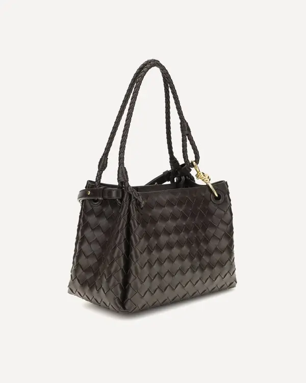 Bottega Veneta Intrecciato Shoulder Bag - Brown