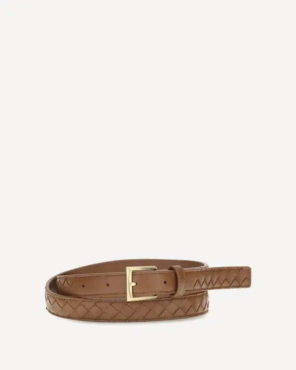 Bottega Veneta Intrecciato Belt - Brown