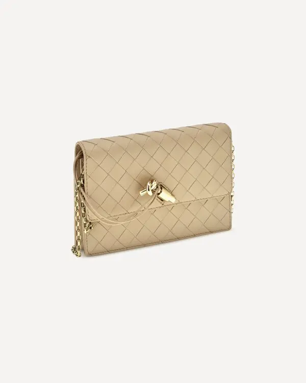 Bottega Veneta Andiamo Pouch On Chain - Beige