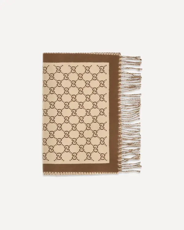 Gucci Gg All-over Wool Scarf - Beige