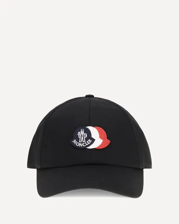 Moncler Tricolour Logo Baseball Cap - Black