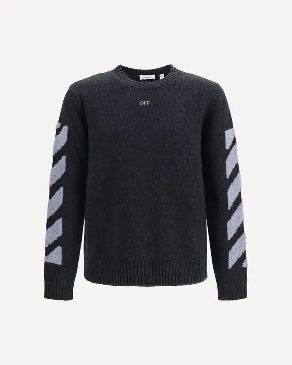 Off-White Diag Fuzzy Crewneck Sweater Ale