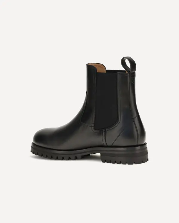 Loro Piana Kent Leather Ankle Boots